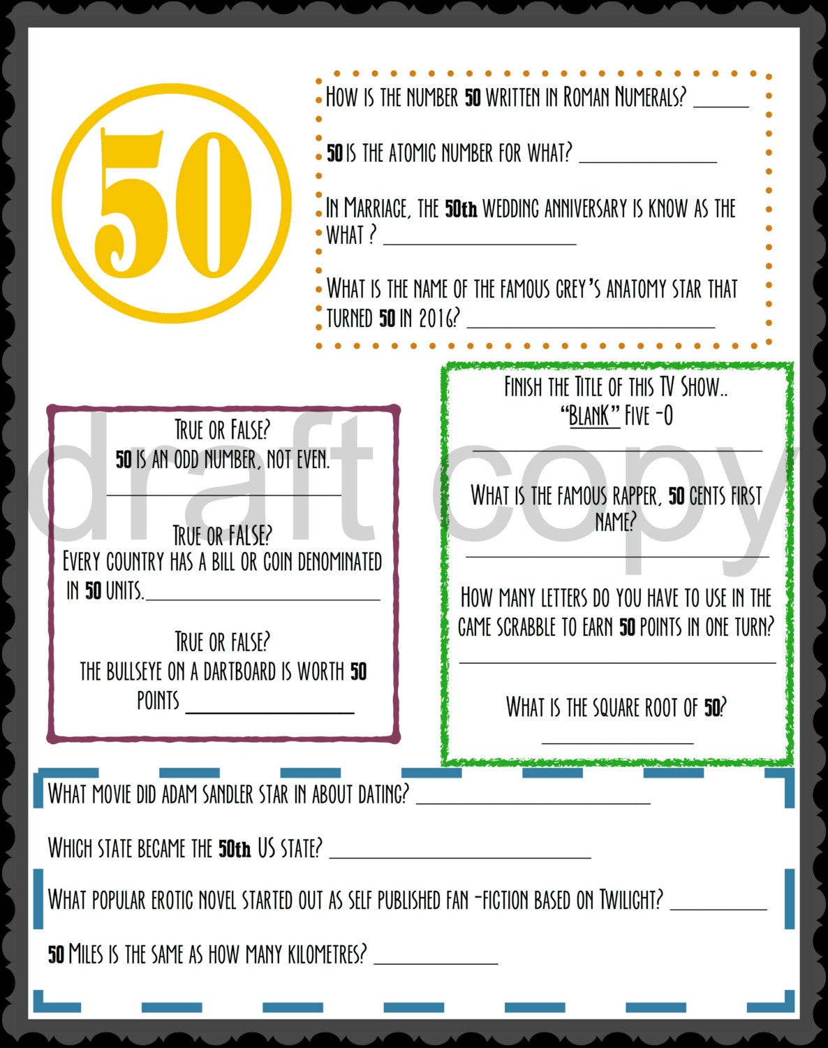 30 Of The Best Ideas For Games For 50th Birthday Party Home Family